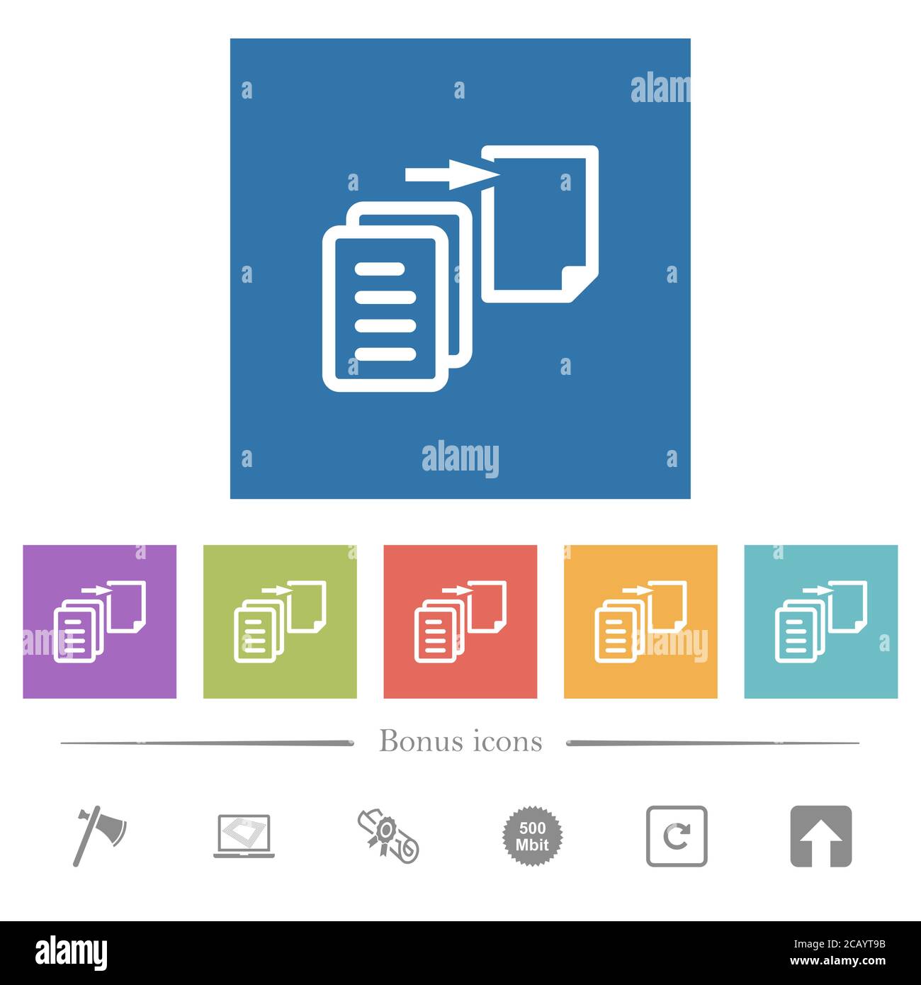 Move file flat white icons in square backgrounds. 6 bonus icons ...