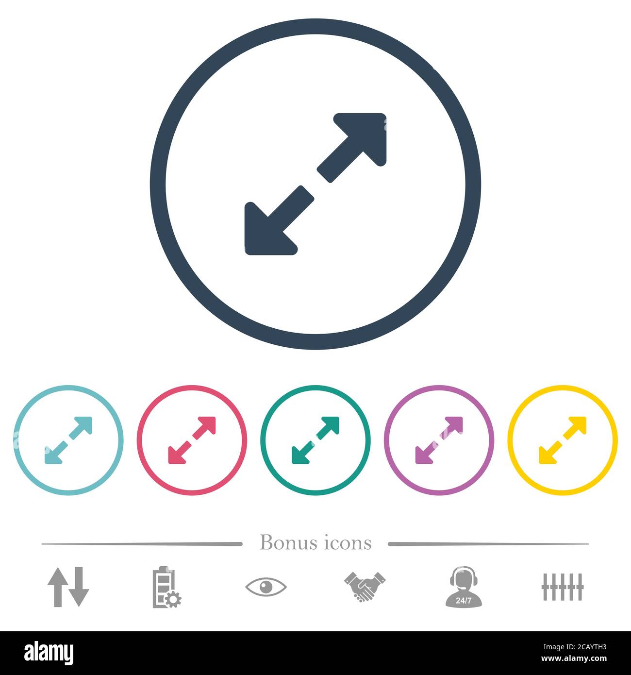 Resize full flat color icons in round outlines. 6 bonus icons included ...
