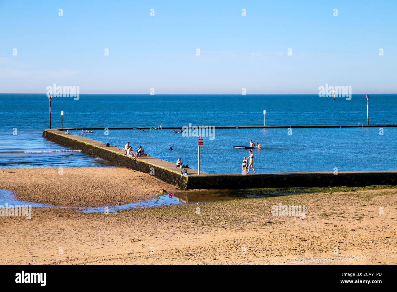 Walpole Bay tidal paddling swimming pool in Margate, Kent, UK Stock ...