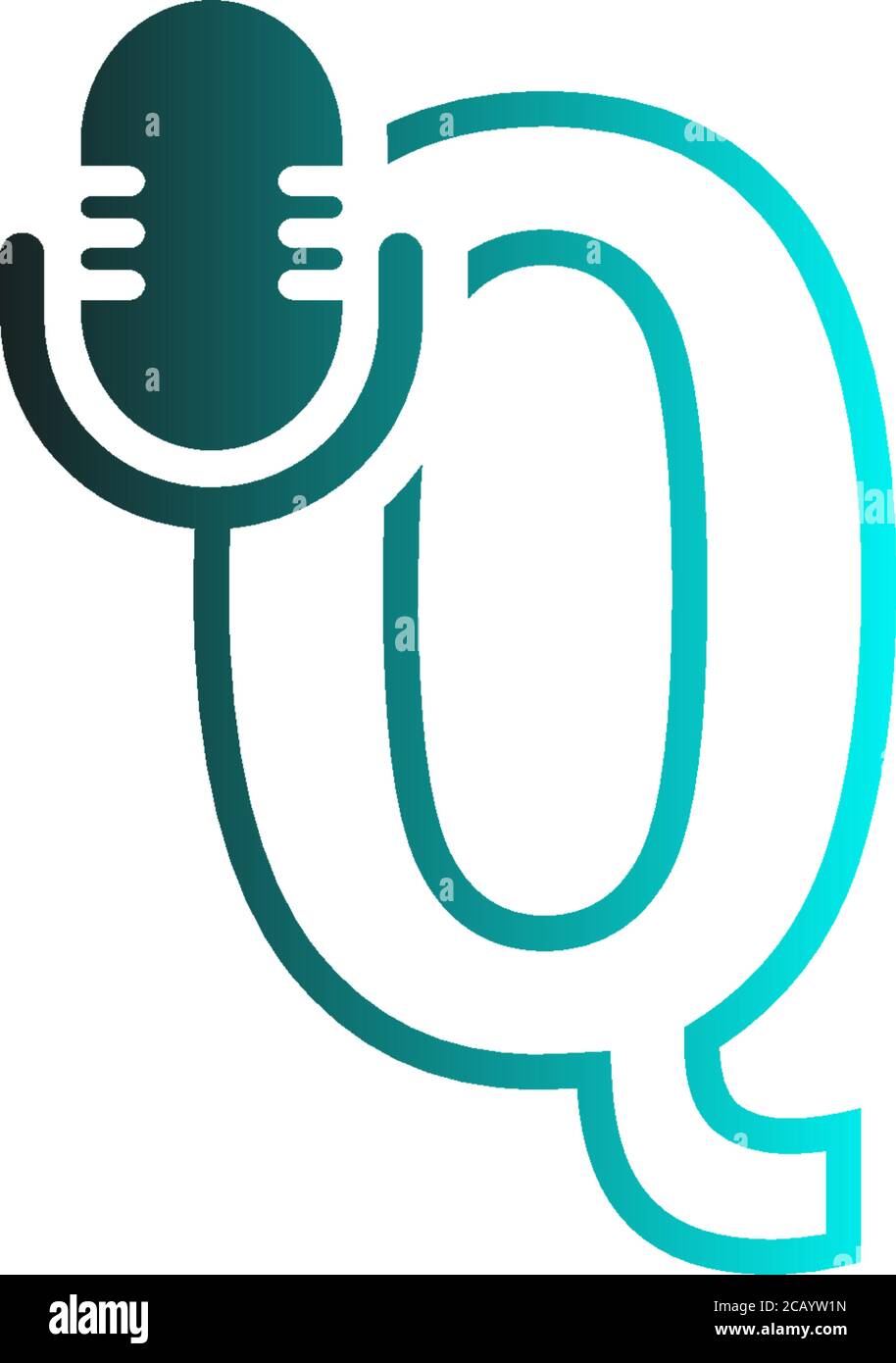 Podcast, mic font, letter design concept illustration Stock Vector ...