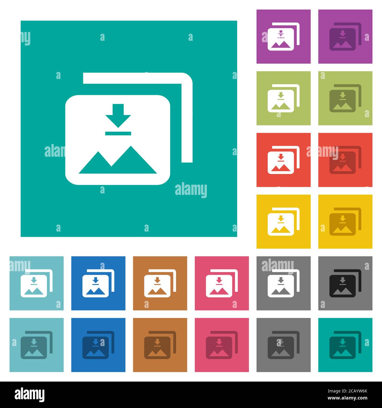 Download multiple images multi colored flat icons on plain square ...