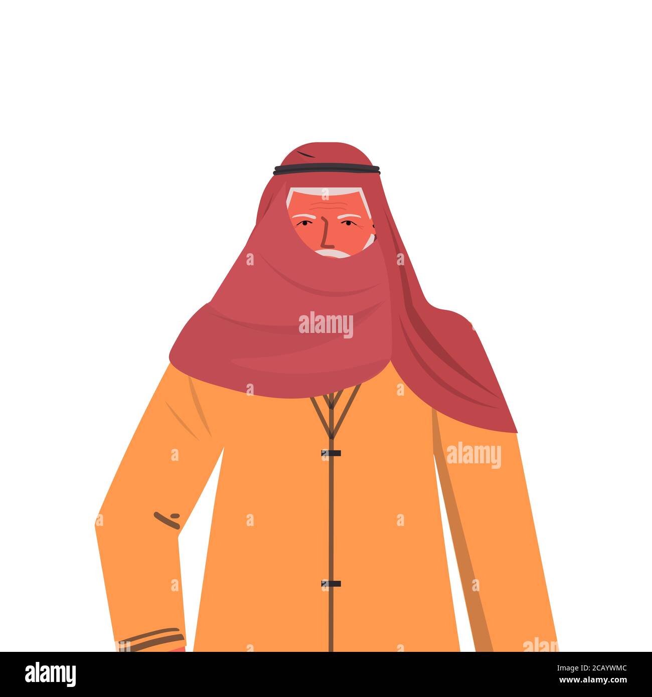 old arab man in traditional clothes senior arabic male cartoon ...