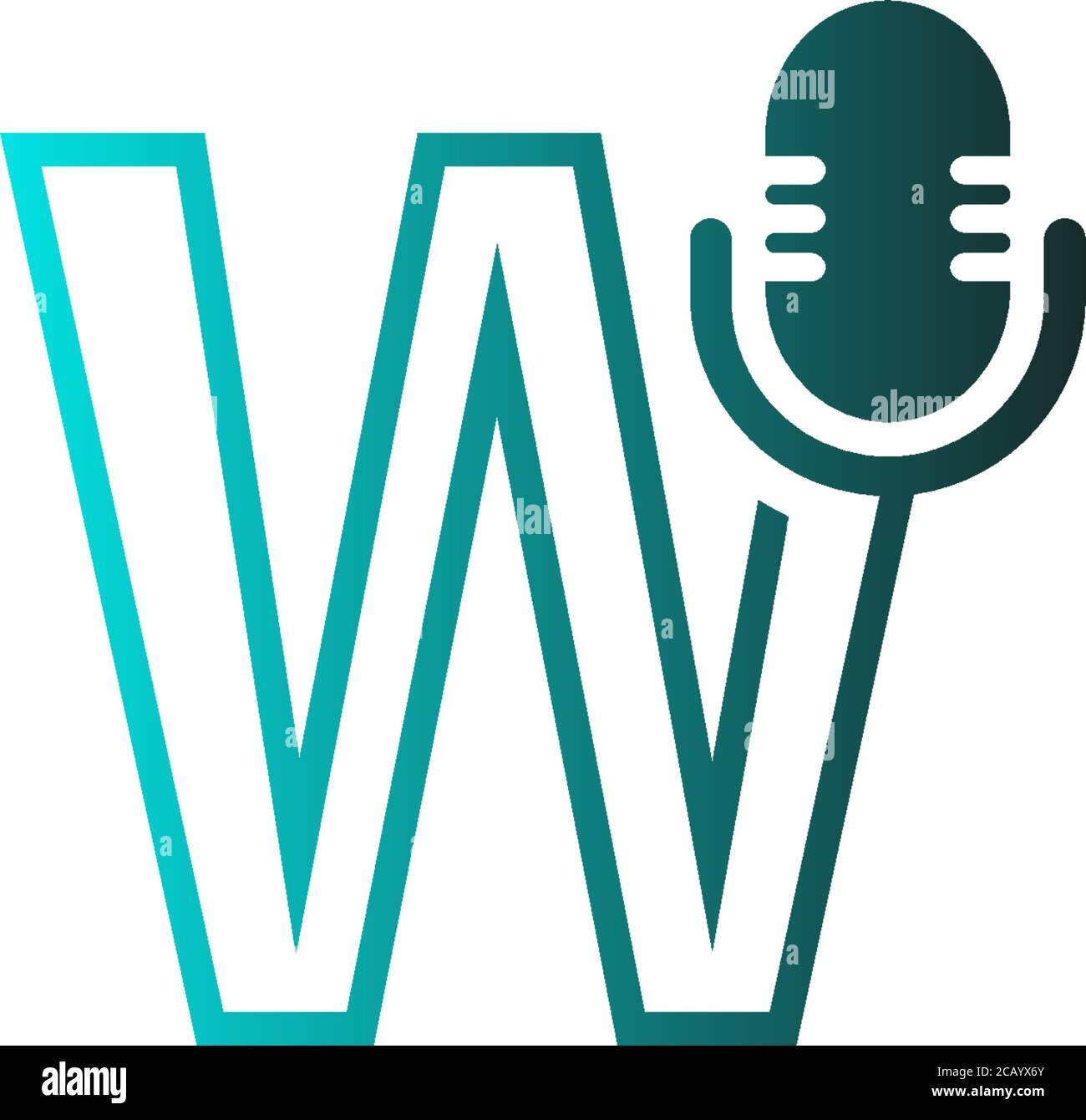 Podcast, mic font, letter design concept illustration Stock Vector ...