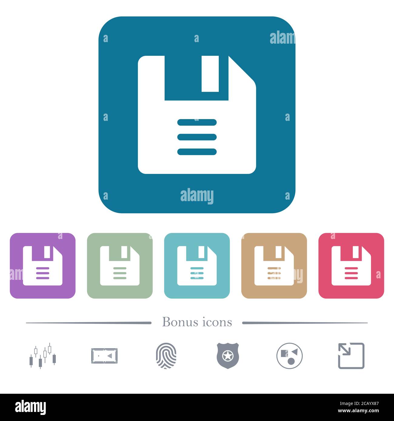 File options white flat icons on color rounded square backgrounds. 6 ...