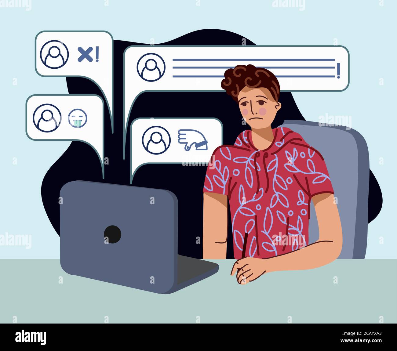 Cyber bullying cartoon hi-res stock photography and images - Alamy