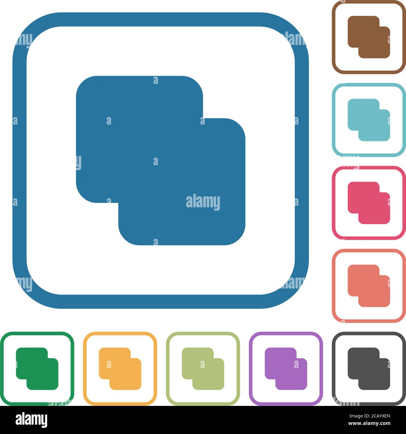 Add shapes simple icons in color rounded square frames on white ...