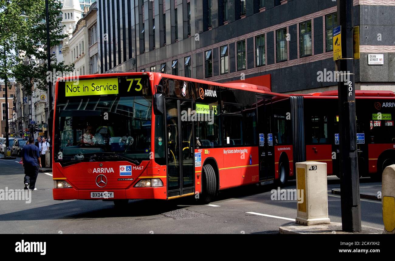 London Bendy Bus In Oxford Street Stock Photo - Alamy