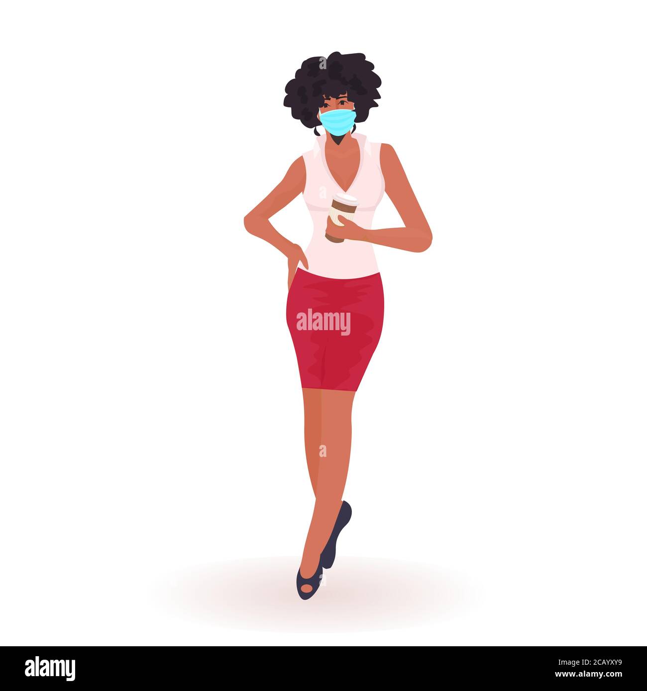 businesswoman wearing face mask to prevent coronavirus epidemic self ...