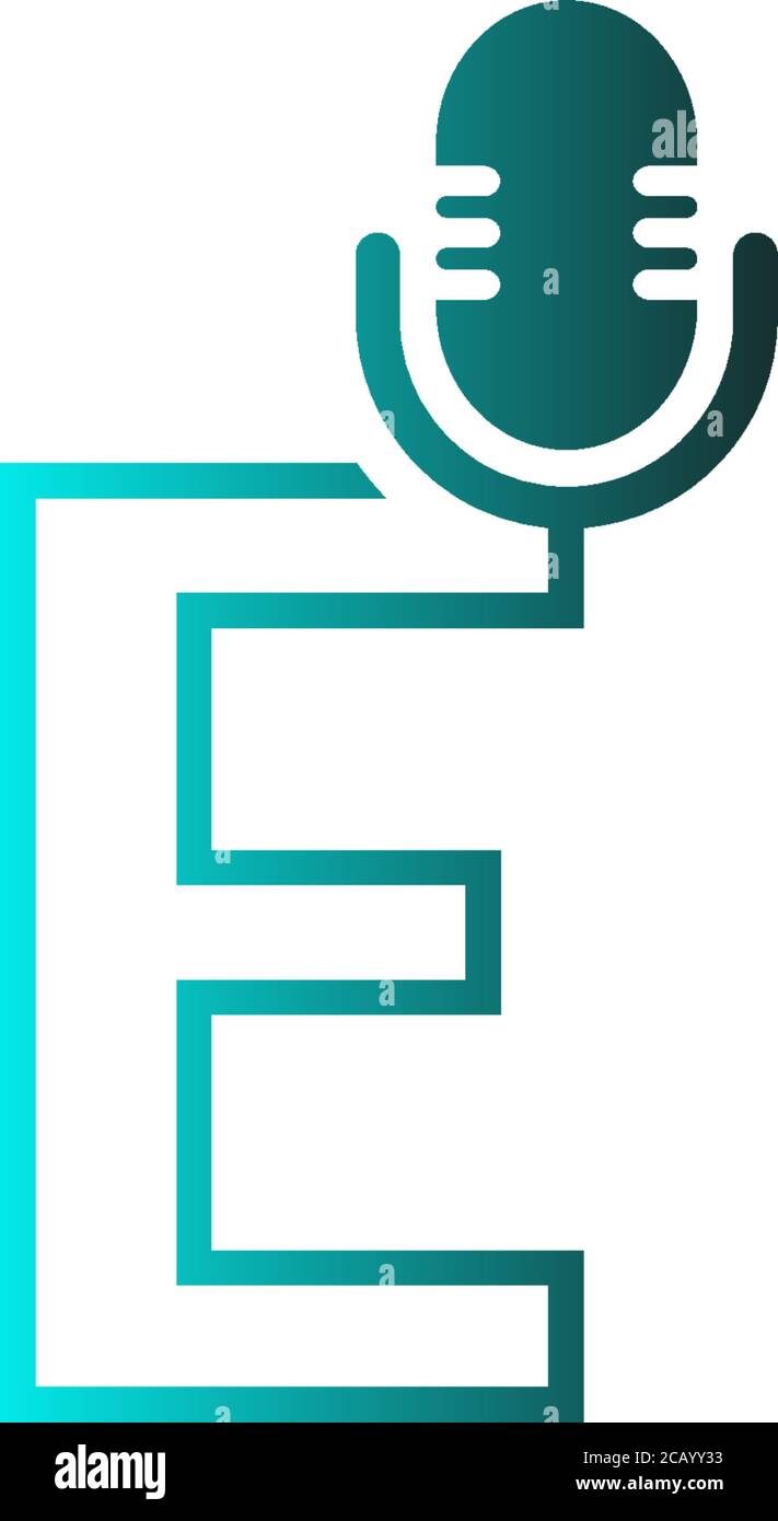 Podcast, mic font, letter design concept illustration Stock Vector ...