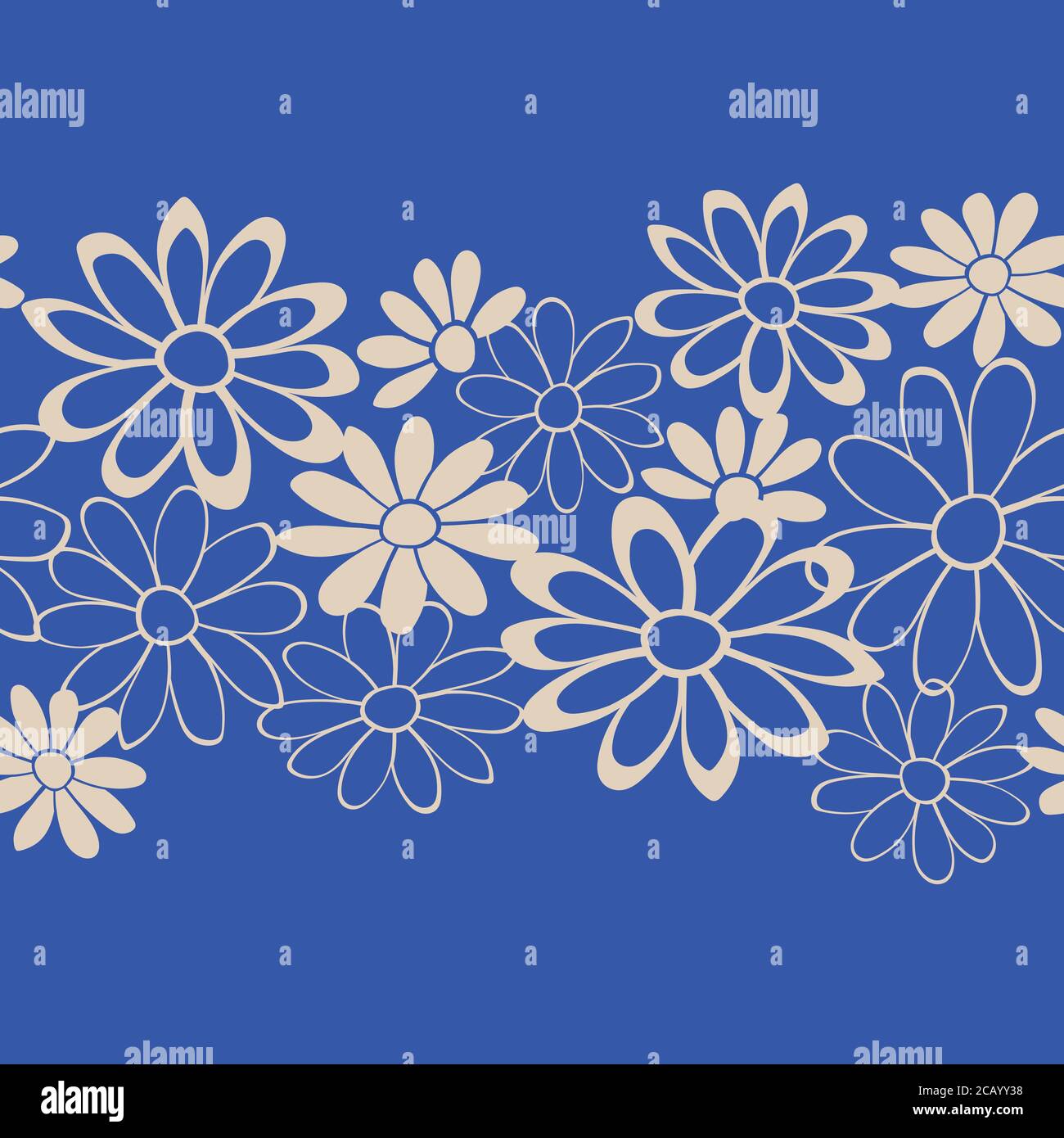 Floral Lace Vector Seamless Illustration. Indigo Blue Repeat Pattern ...