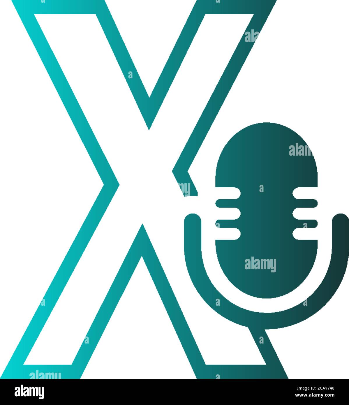 Podcast, mic font, letter design concept illustration Stock Vector ...