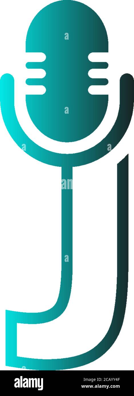 Podcast, mic font, letter design concept illustration Stock Vector ...