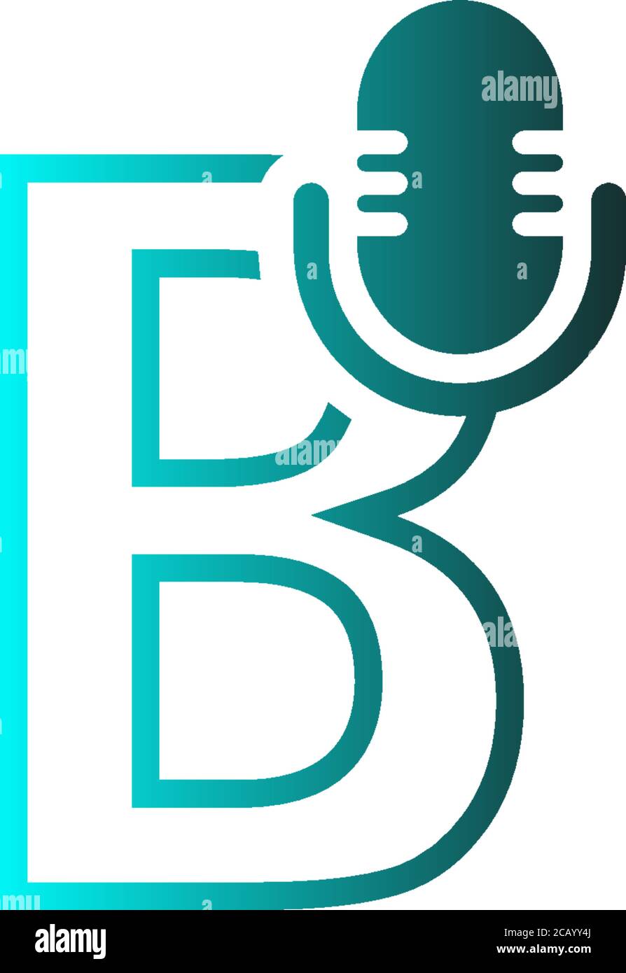 Podcast, mic font, letter design concept illustration Stock Vector ...