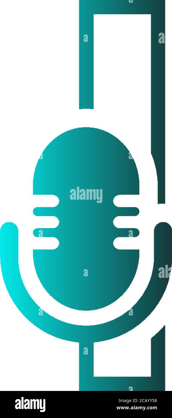 Podcast, mic font, letter design concept illustration Stock Vector ...