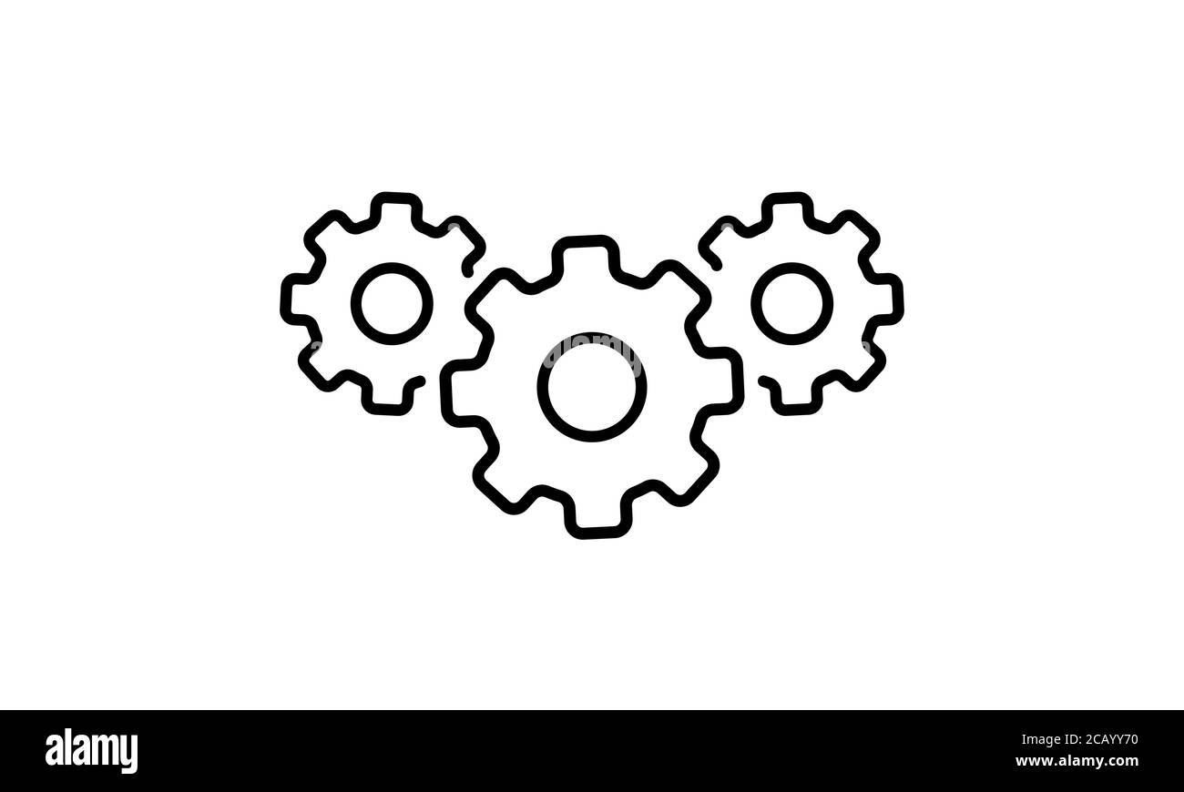 Development. Gear icon. Installation symbol. Vector on isolated white ...