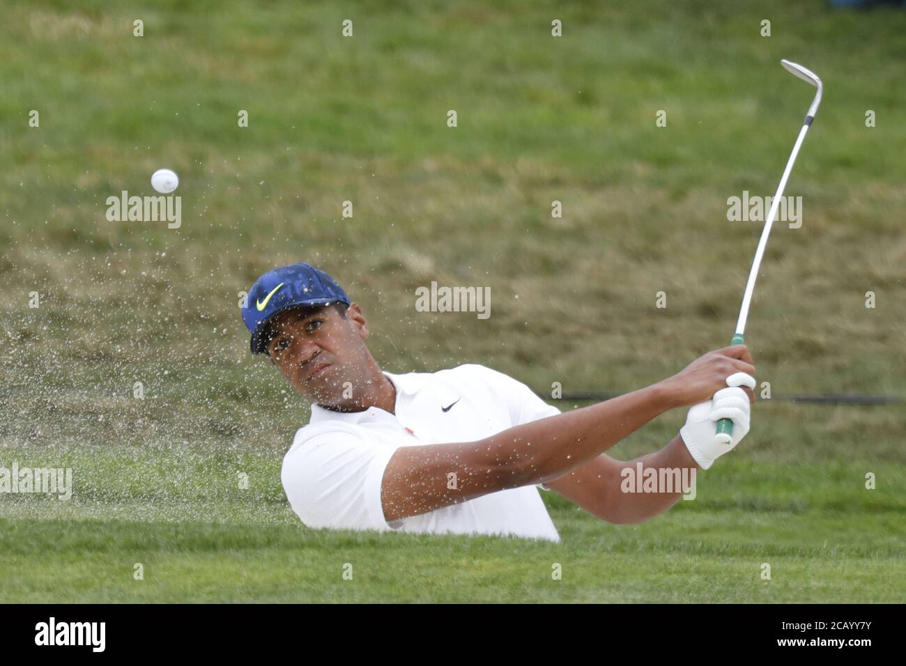 San Francisco, United States. 09th Aug, 2020. Tony Finau hits out of a ...