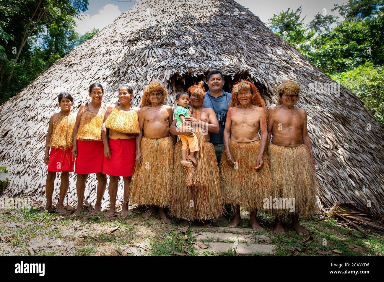 Yagua Dancers and their village in the Peruvian Amazon Stock Photo - Alamy