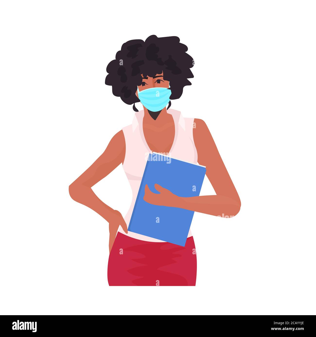 businesswoman wearing face mask to prevent coronavirus epidemic self ...