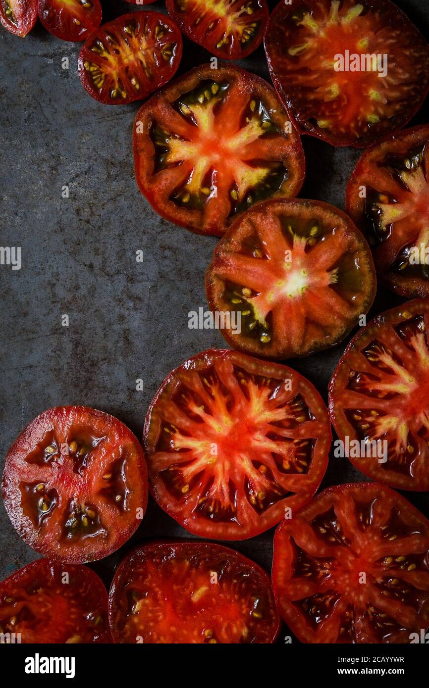 Fresh sliced tomatoes Stock Photo - Alamy