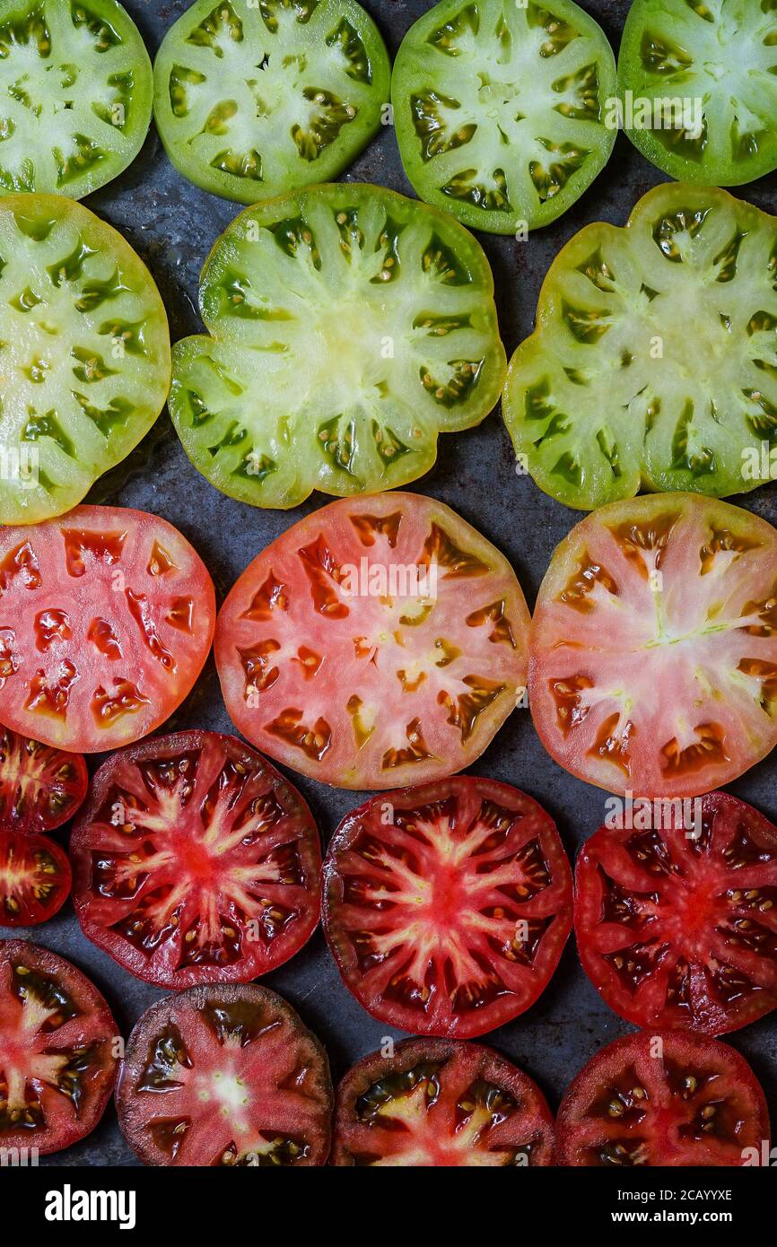 Fresh sliced tomatoes Stock Photo - Alamy