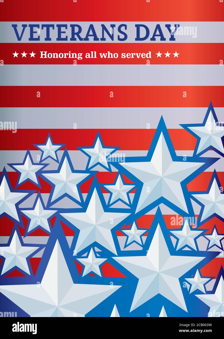 vector background with stars Veterans day, vector template for posters ...