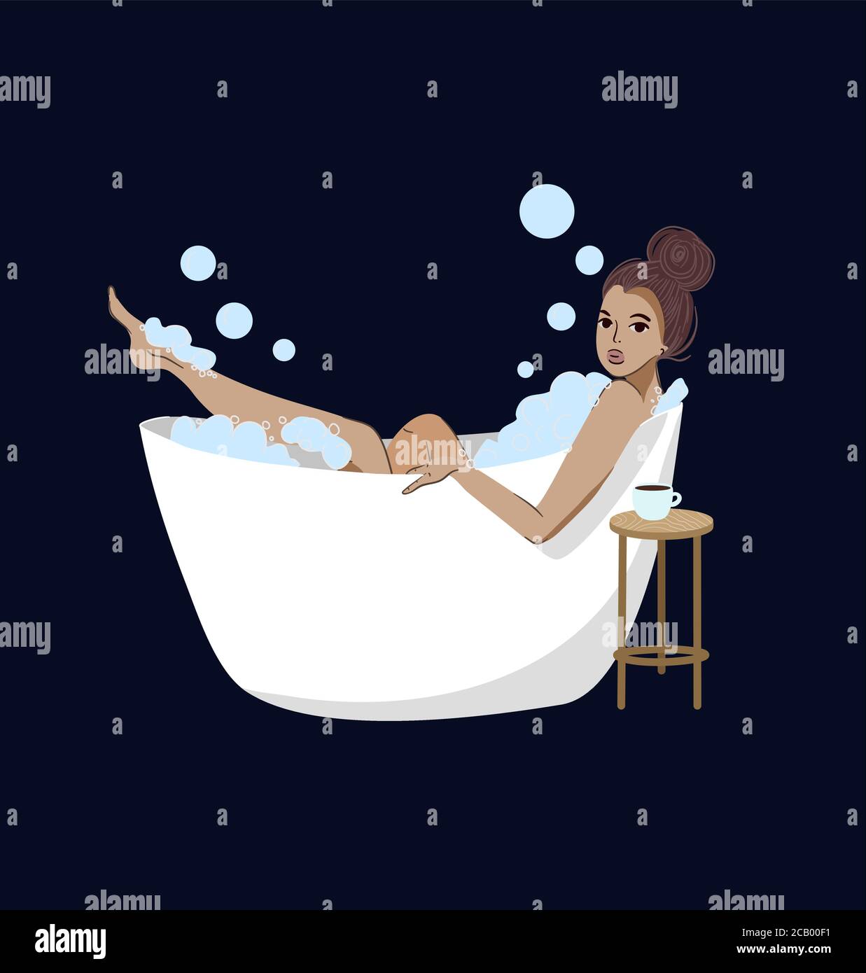 Shower bathroom woman Stock Vector Images - Alamy