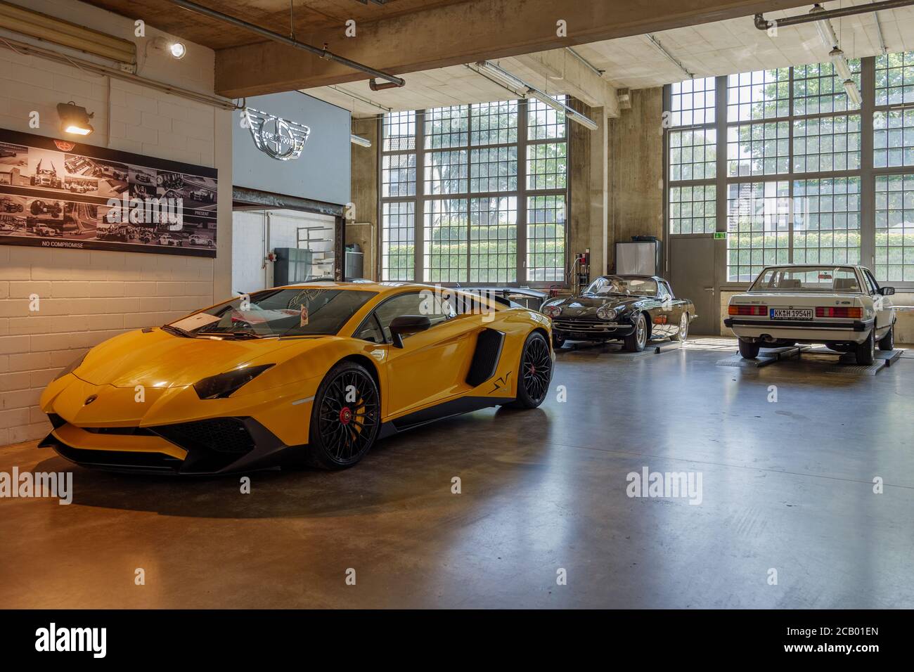 Antique classic vintage Lamborghini cars Collections exhibit inside ...