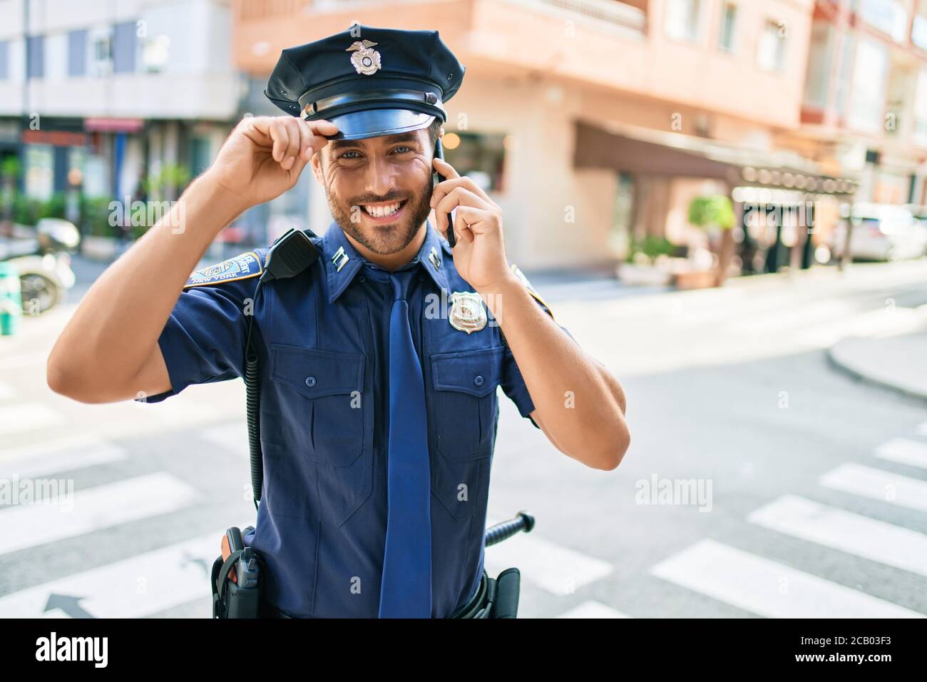 Authority communication smiling standing uniform hi-res stock ...