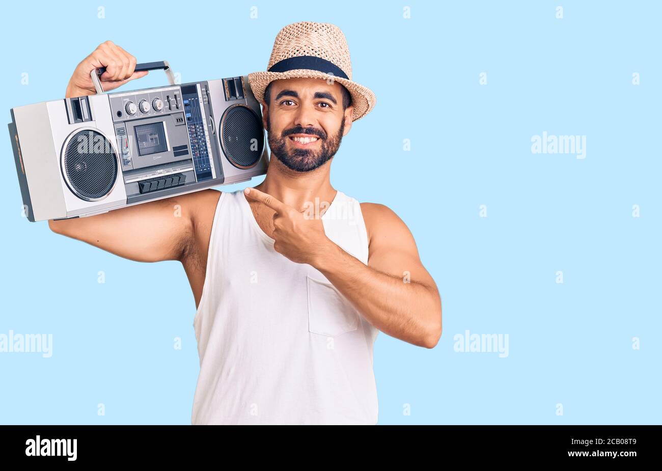 Person listening boombox hi-res stock photography and images - Alamy