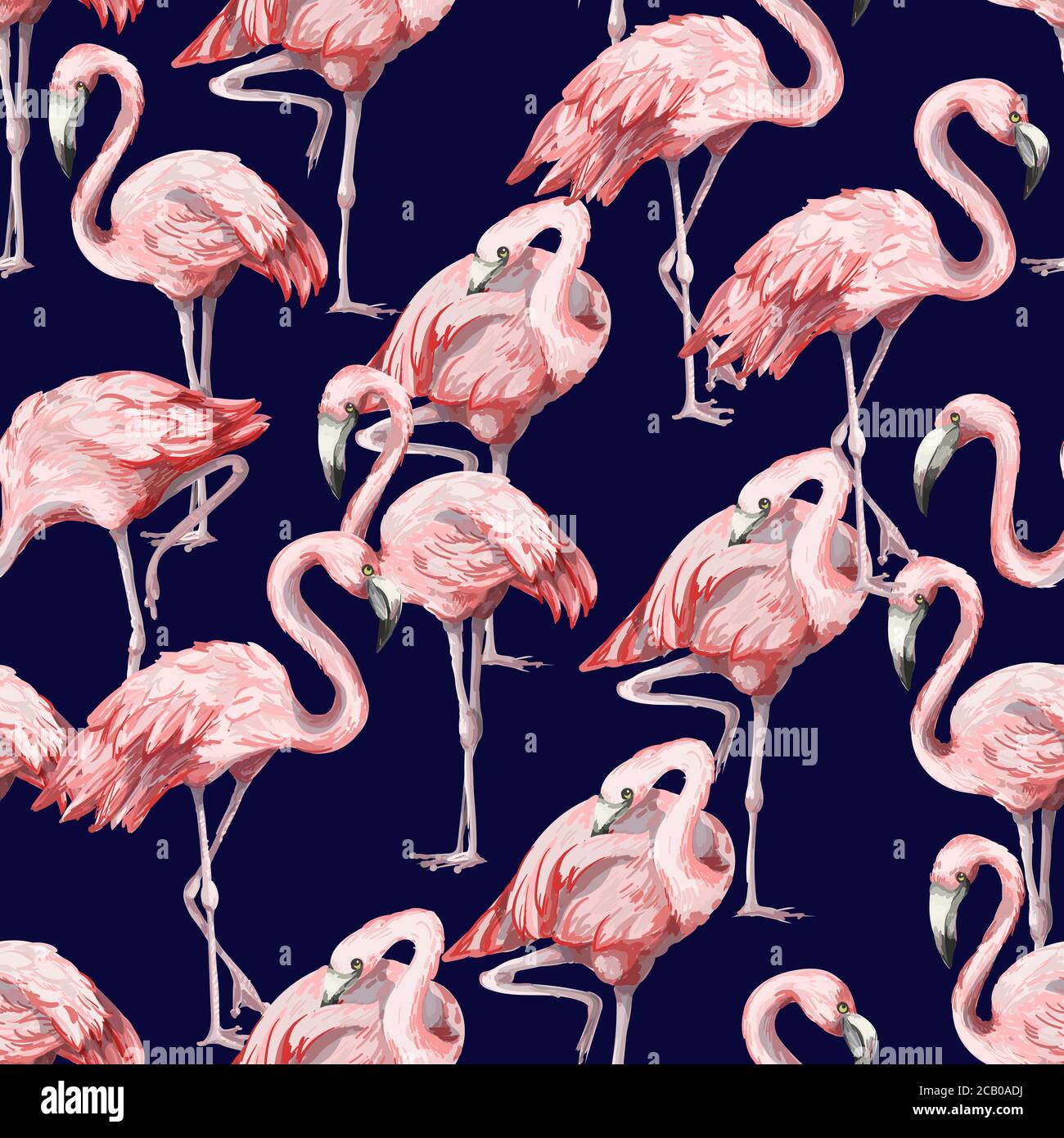 Seamless pattern with pink flamingo. Vector Stock Vector Image & Art ...