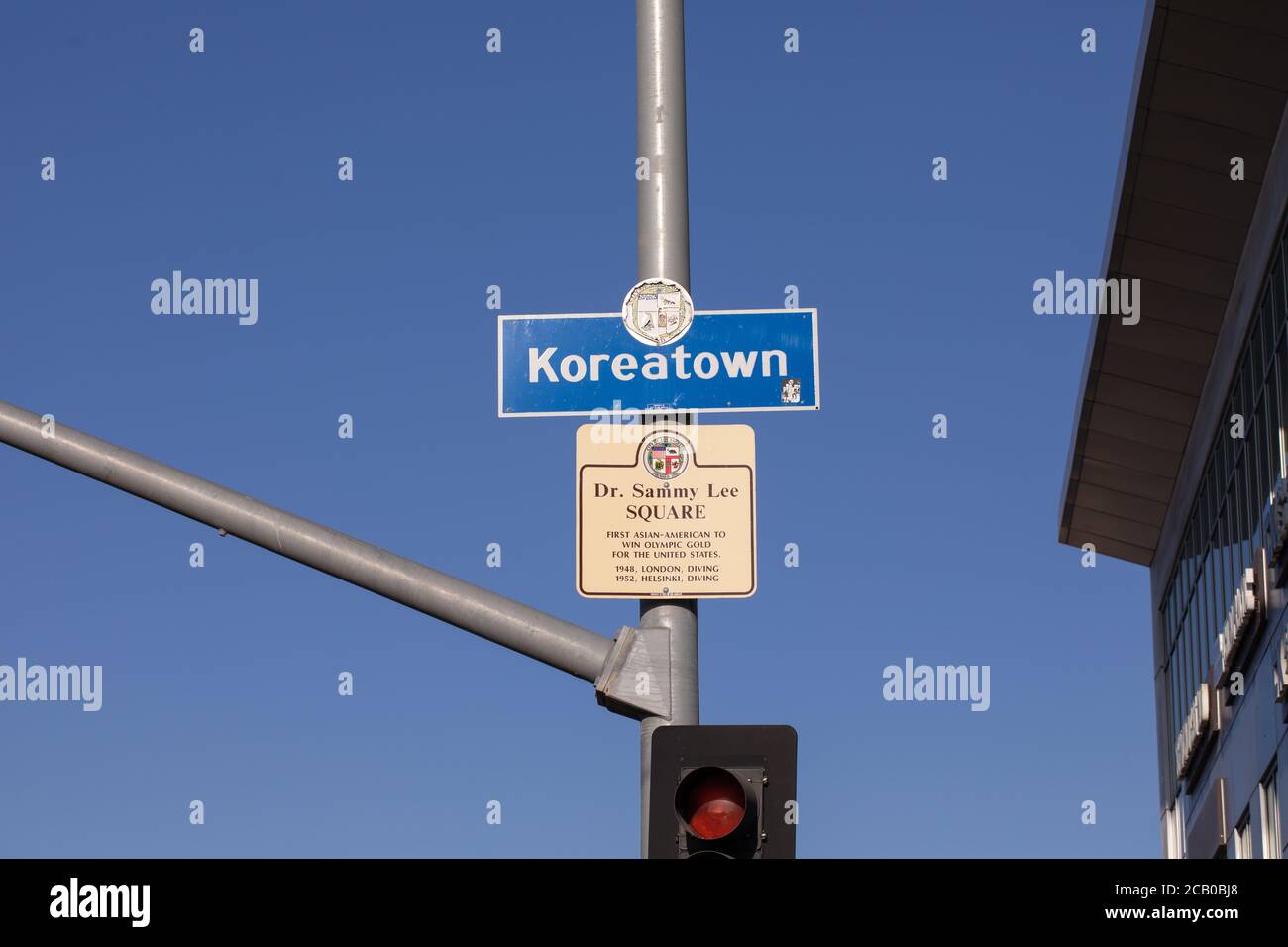 Los Angeles, California, USA – August 3, 2020: street view of Koreatown ...