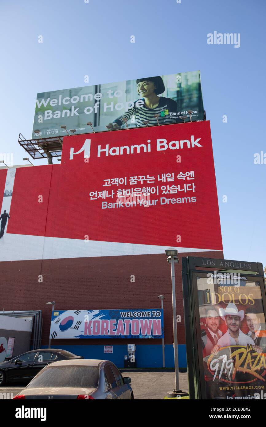 Los Angeles, California, USA – August 3, 2020: street view of Koreatown ...
