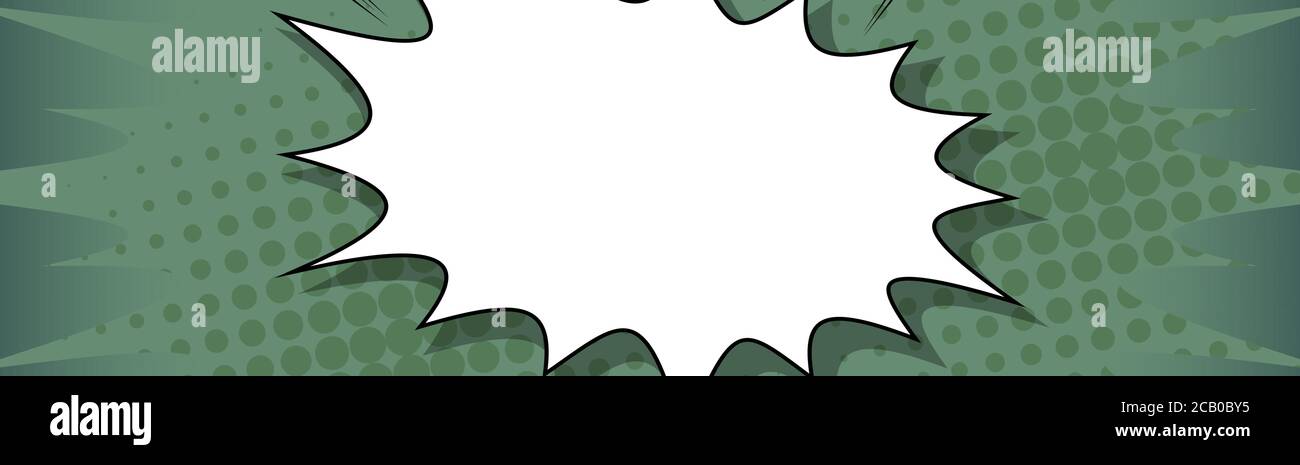 Cartoon design colored banner. Comic book background illustration ...