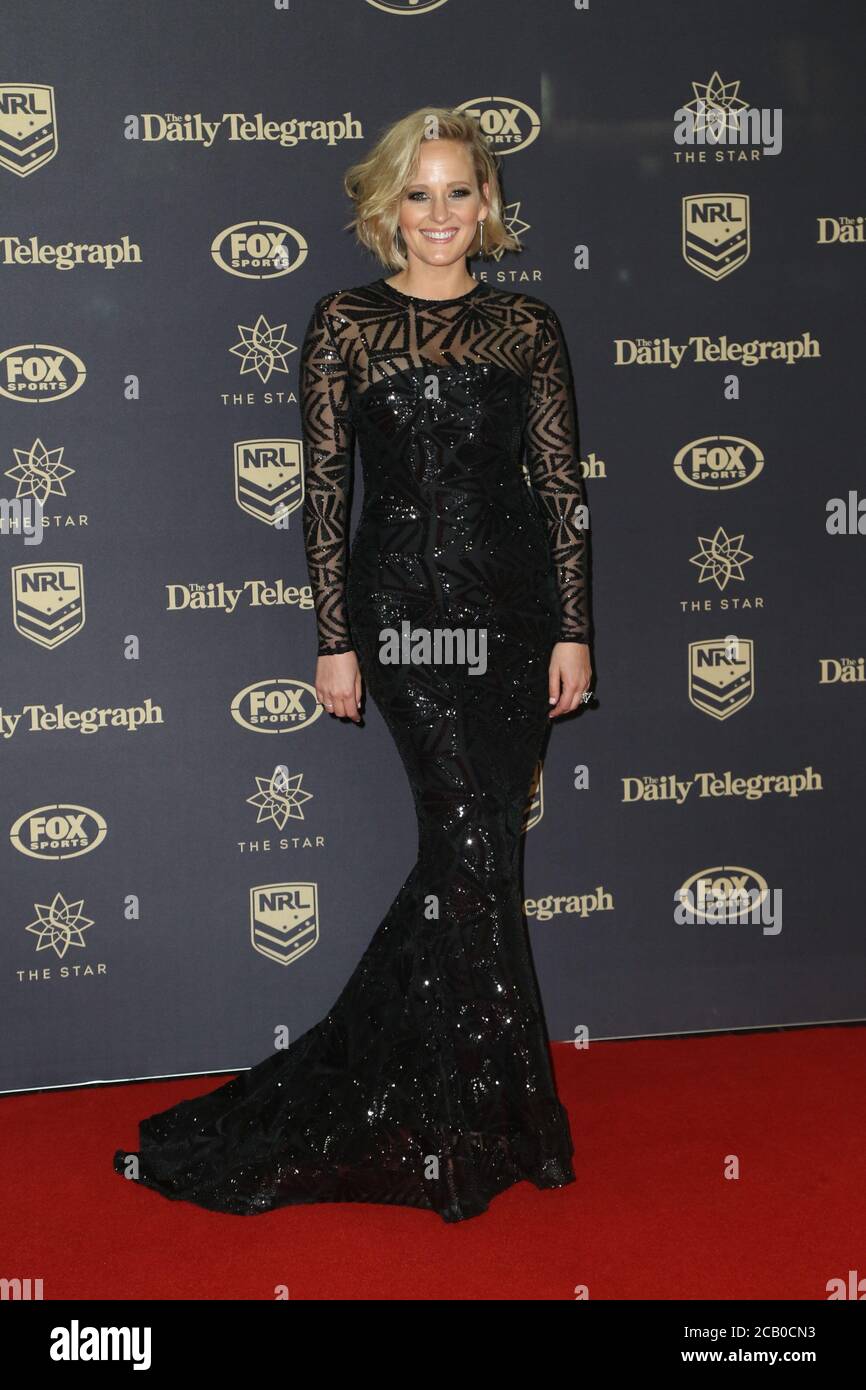 Jessica Yates arrives on the red carpet for the 2016 Dally M awards at ...