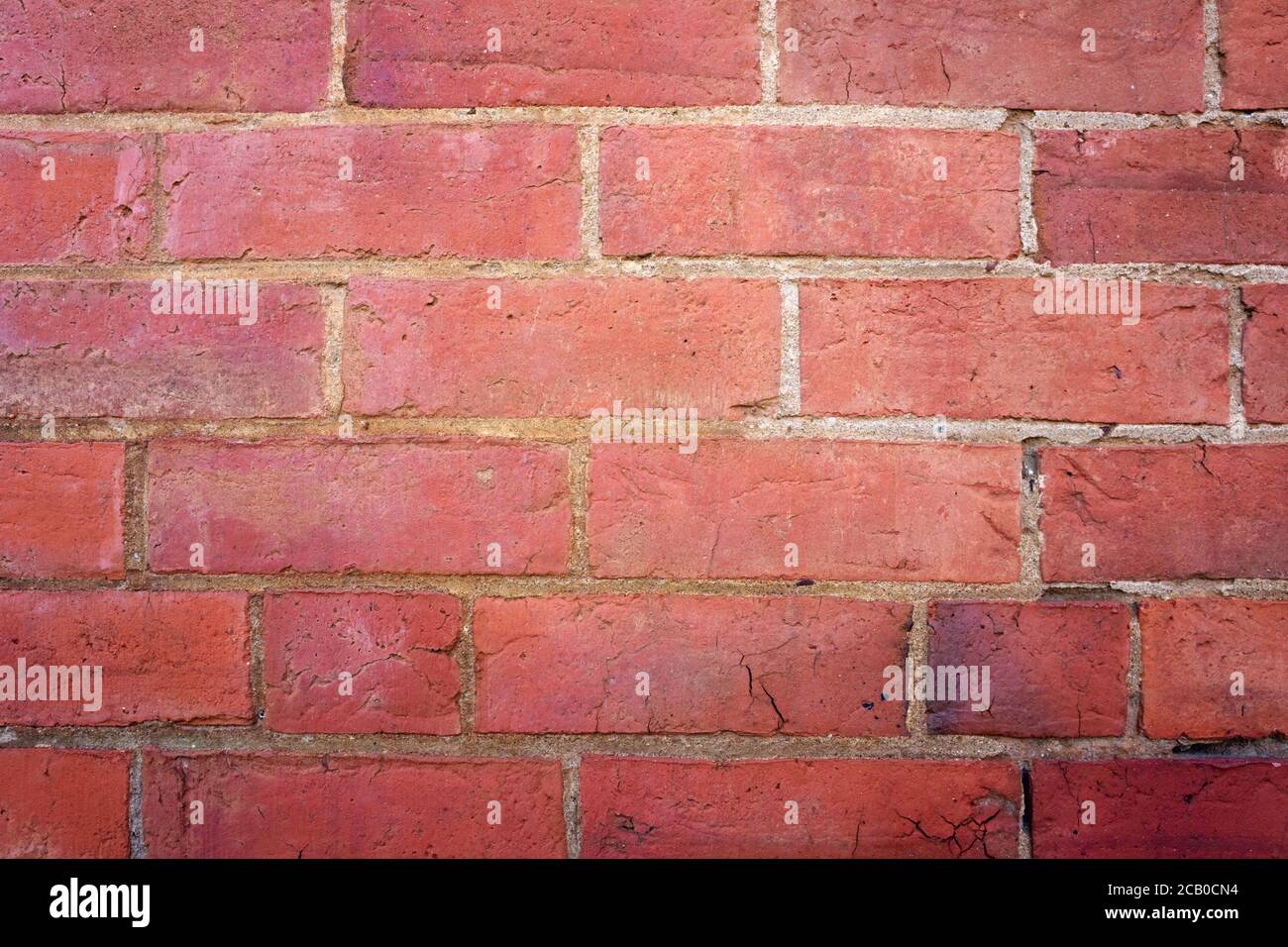 Red brick wall background showing vintage bricks, mortar and line ...