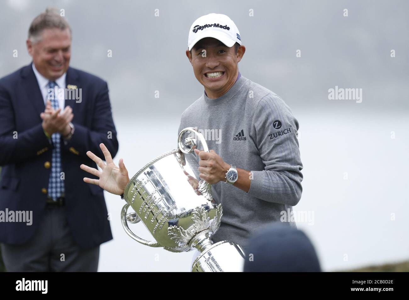 San Francisco, United States. 09th Aug, 2020. Collin Morikawa reacts to ...