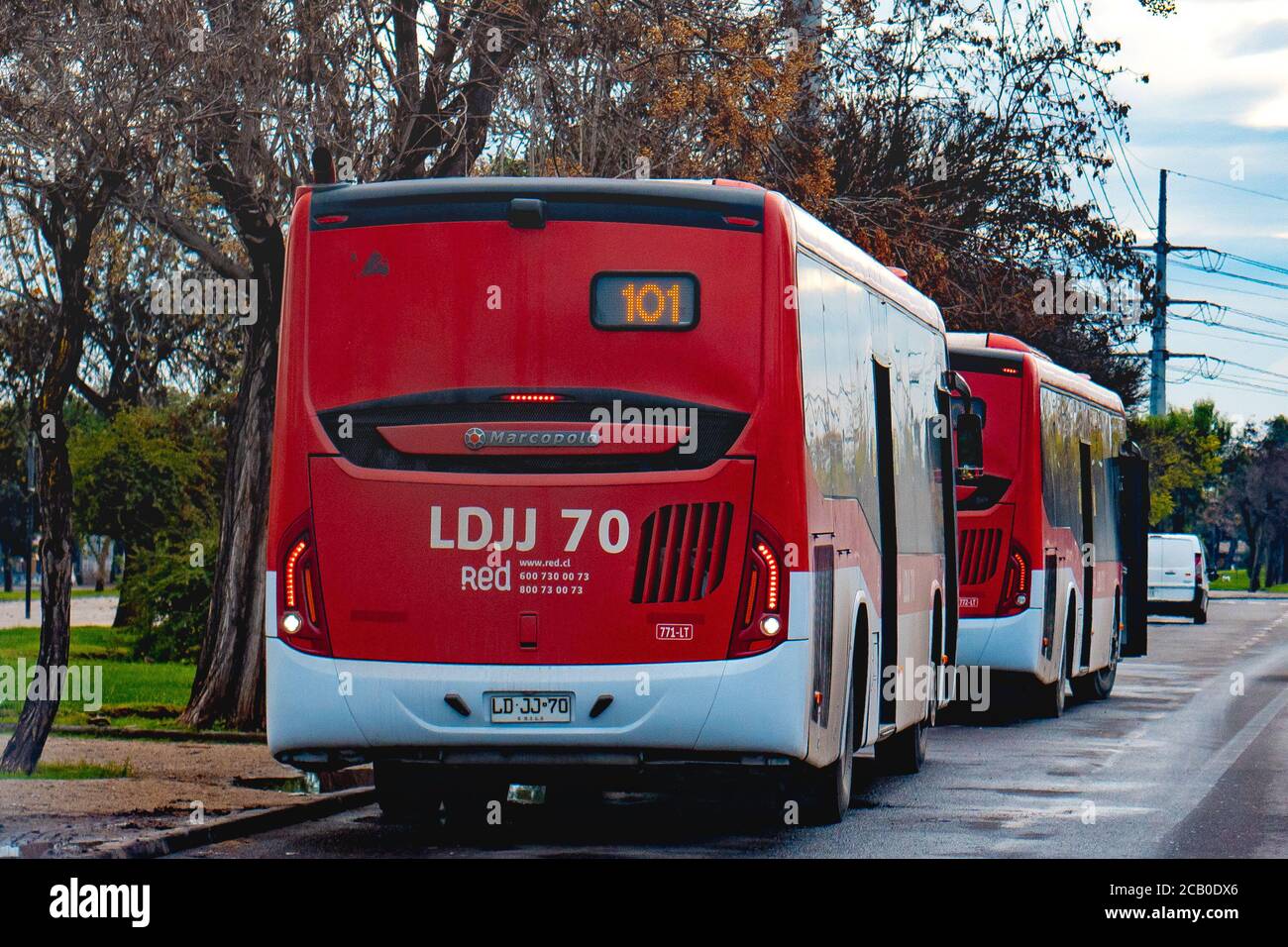 Santiago, Chile - July 2020: A Transantiago / Red Movilidad bus in ...