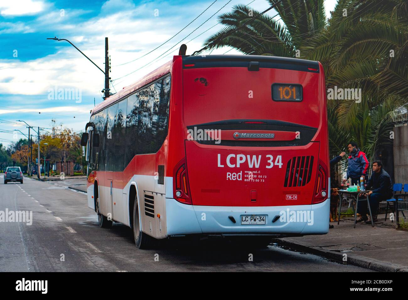 Santiago, Chile - July 2020: A Transantiago / Red Movilidad bus in ...