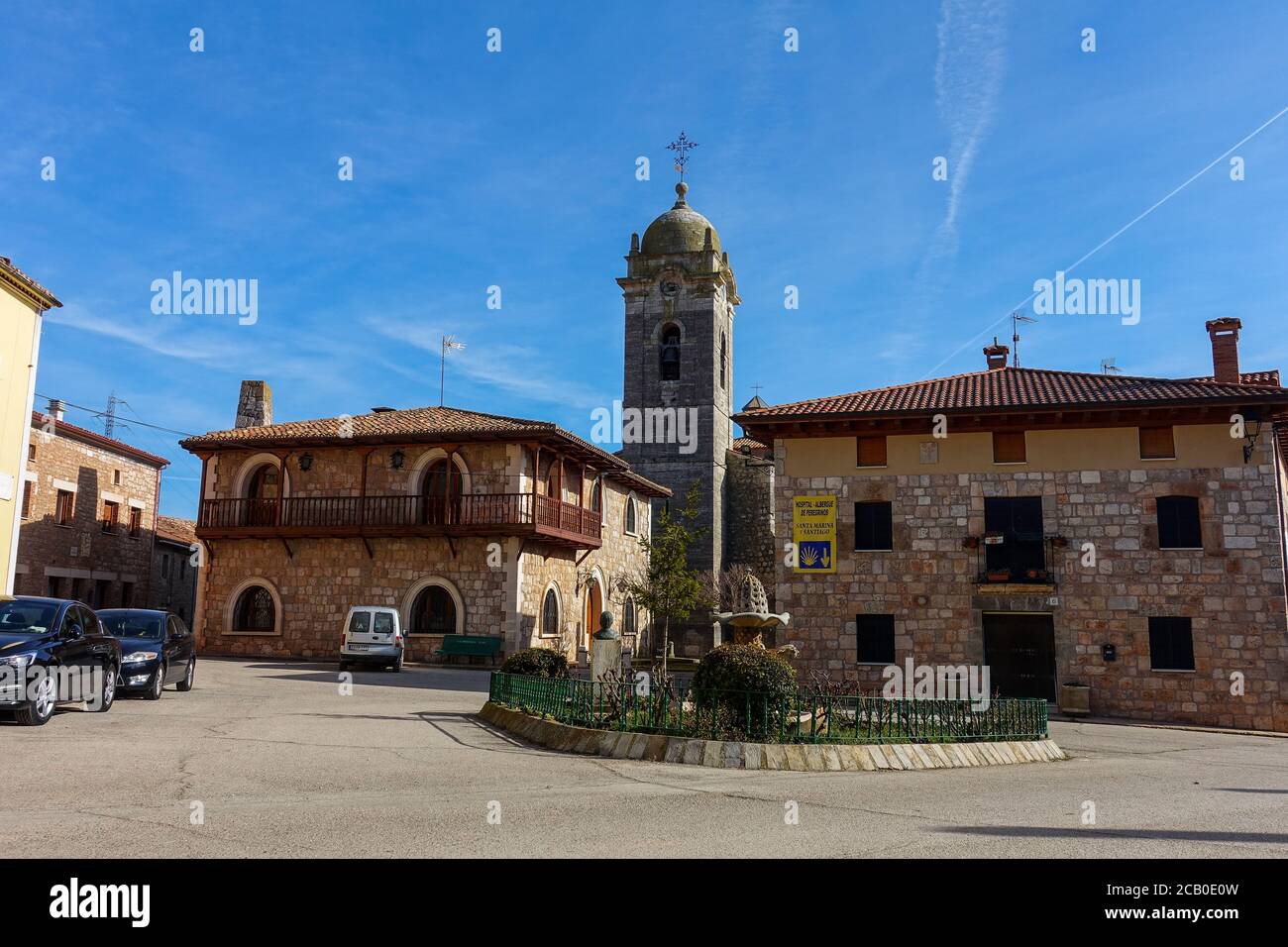 Church in a small village - The french Way of `Camino de Santiago` in ...