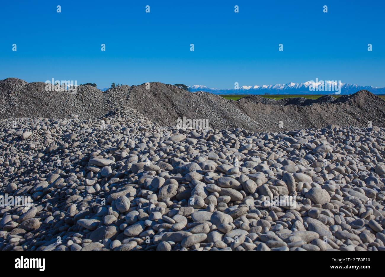 New Zealand Countryside Scenes: river-gravel extraction Stock Photo - Alamy