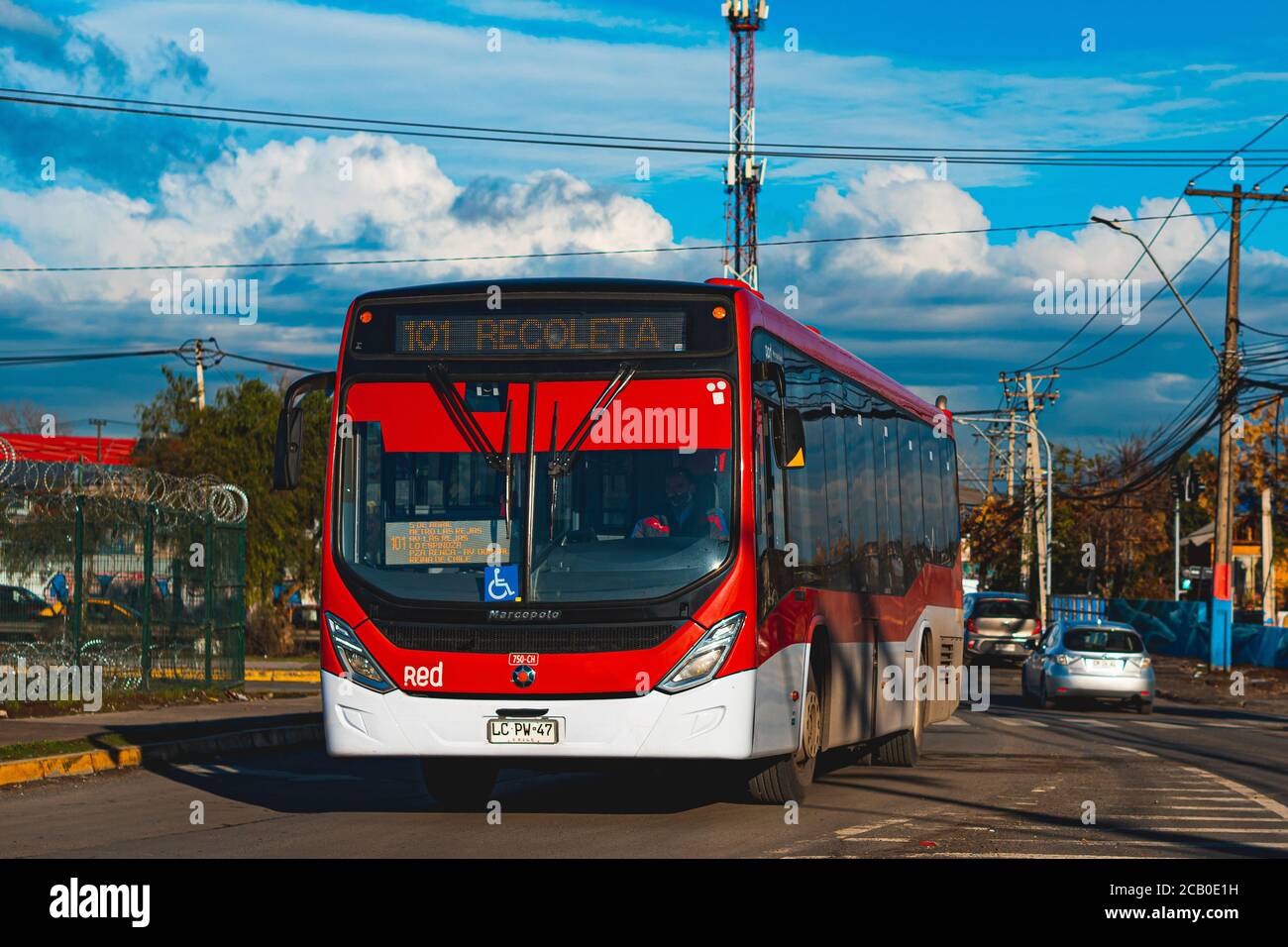 Santiago, Chile - July 2020: A Transantiago / Red Movilidad bus in ...