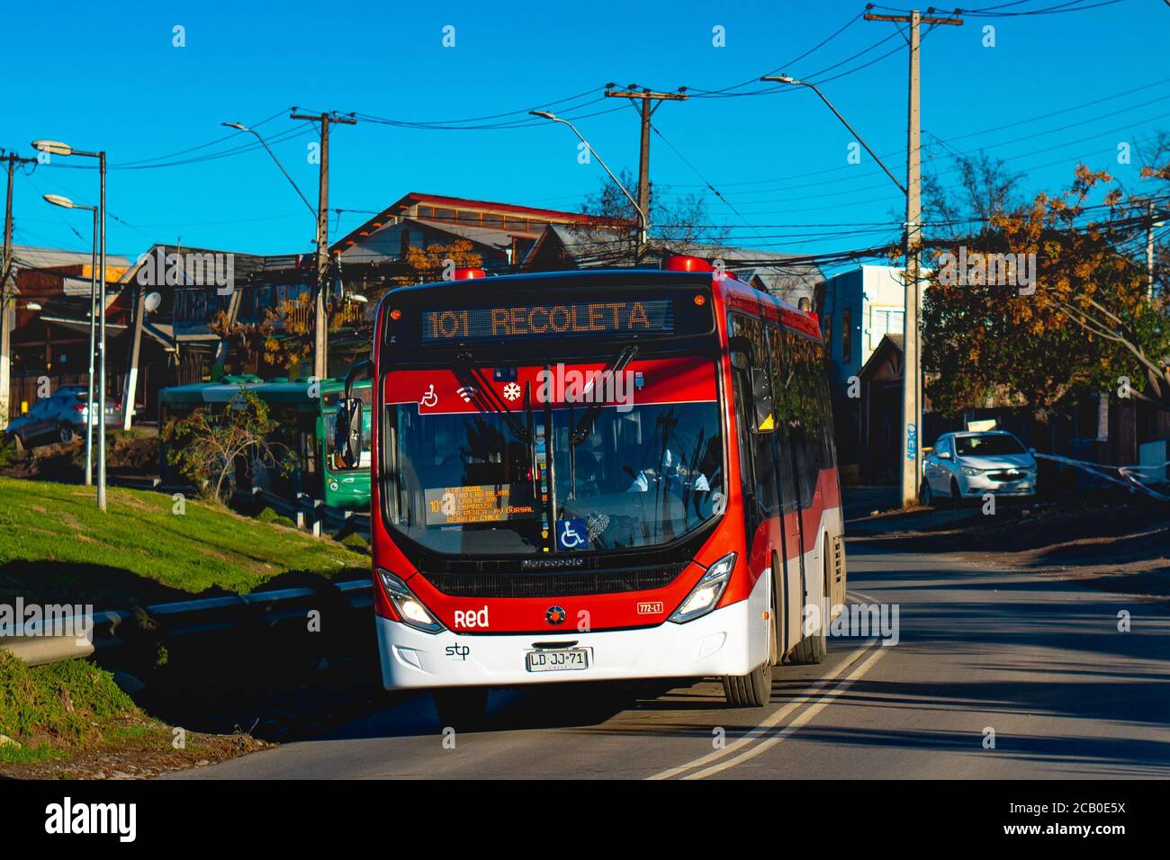Santiago, Chile - July 2020: A Transantiago / Red Movilidad bus in ...