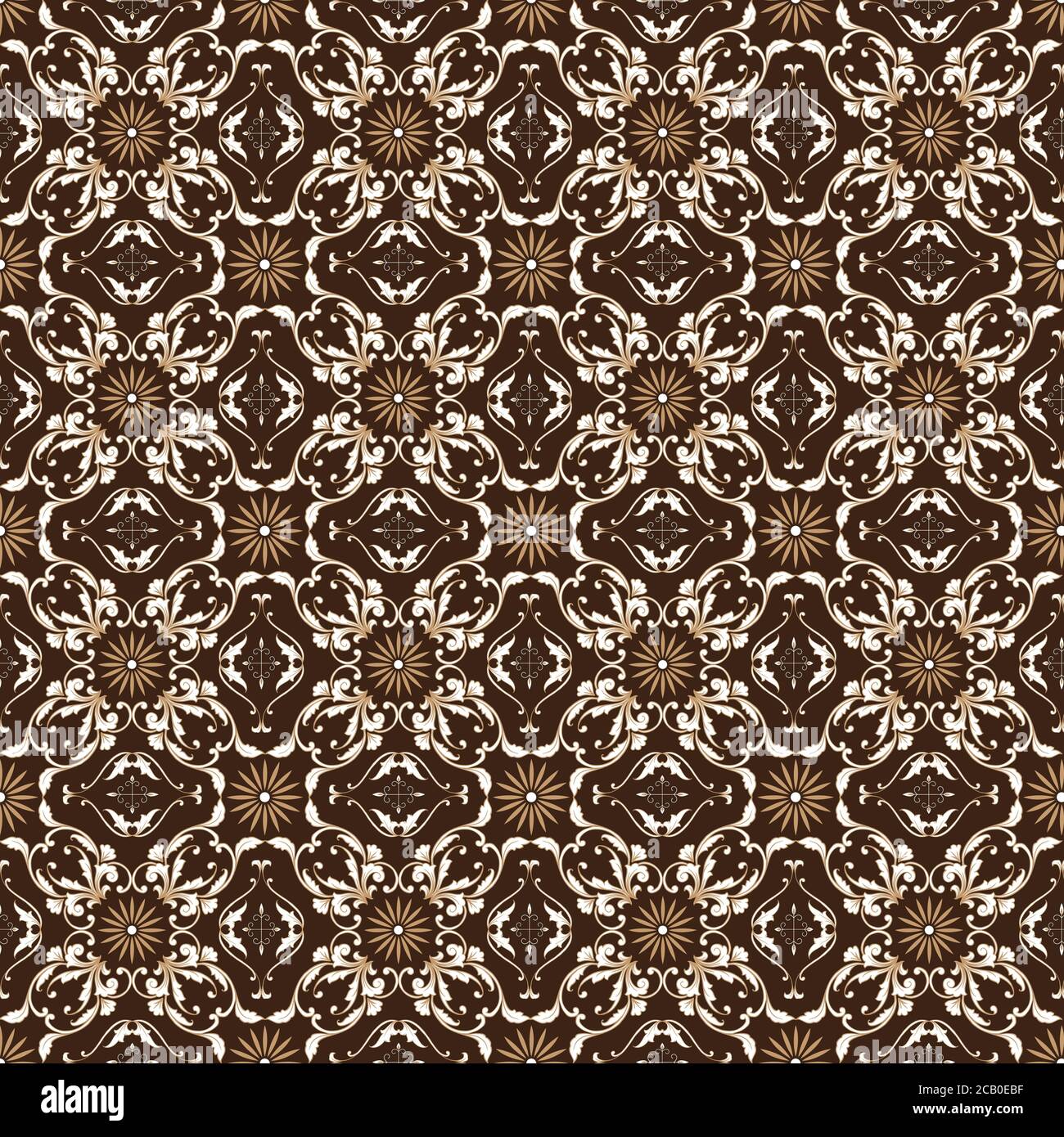 Beautiful motifs Design of Java batik with soft brown and black color ...