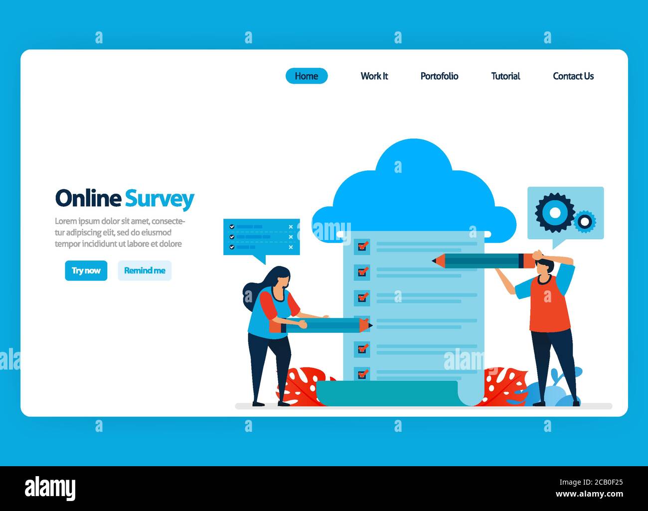 Landing page design for online survey and exam, hosting and server ...