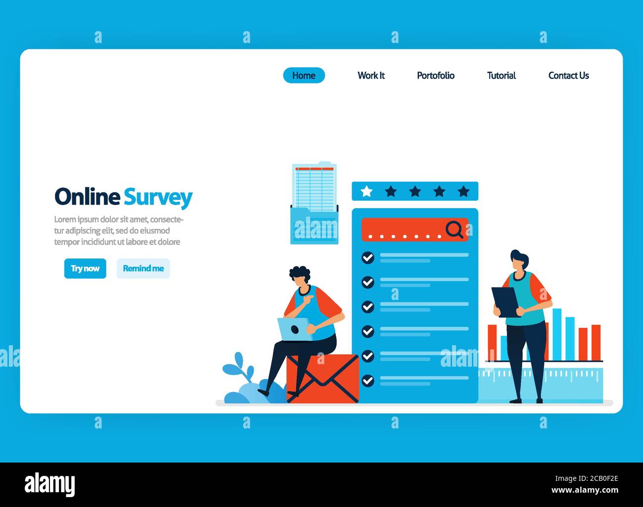 Landing page design for online survey and exam, filling out surveys ...