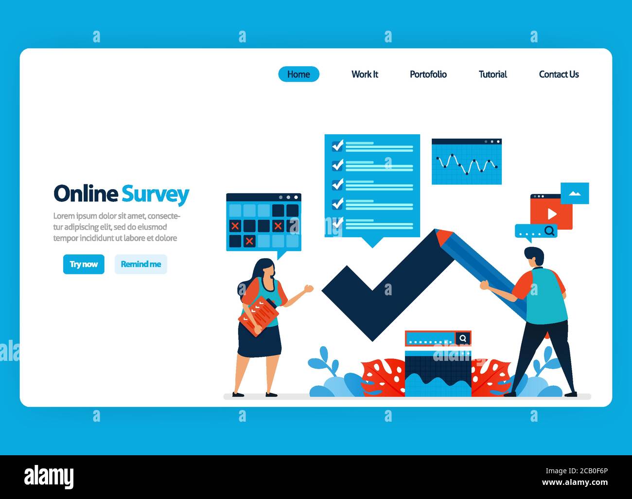 Landing page design for online survey and exam, filling out surveys ...