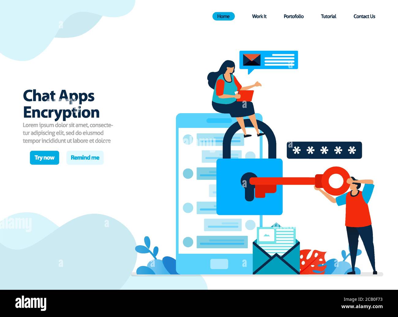 website design of chat apps encryption and mobile security. secure ...