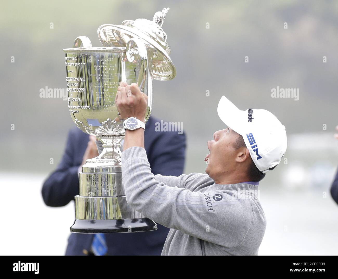San Francisco, United States. 09th Aug, 2020. Collin Morikawa reacts ...