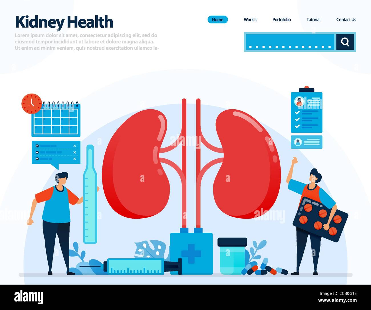 illustration for checking kidney health. diseases and disorders of ...