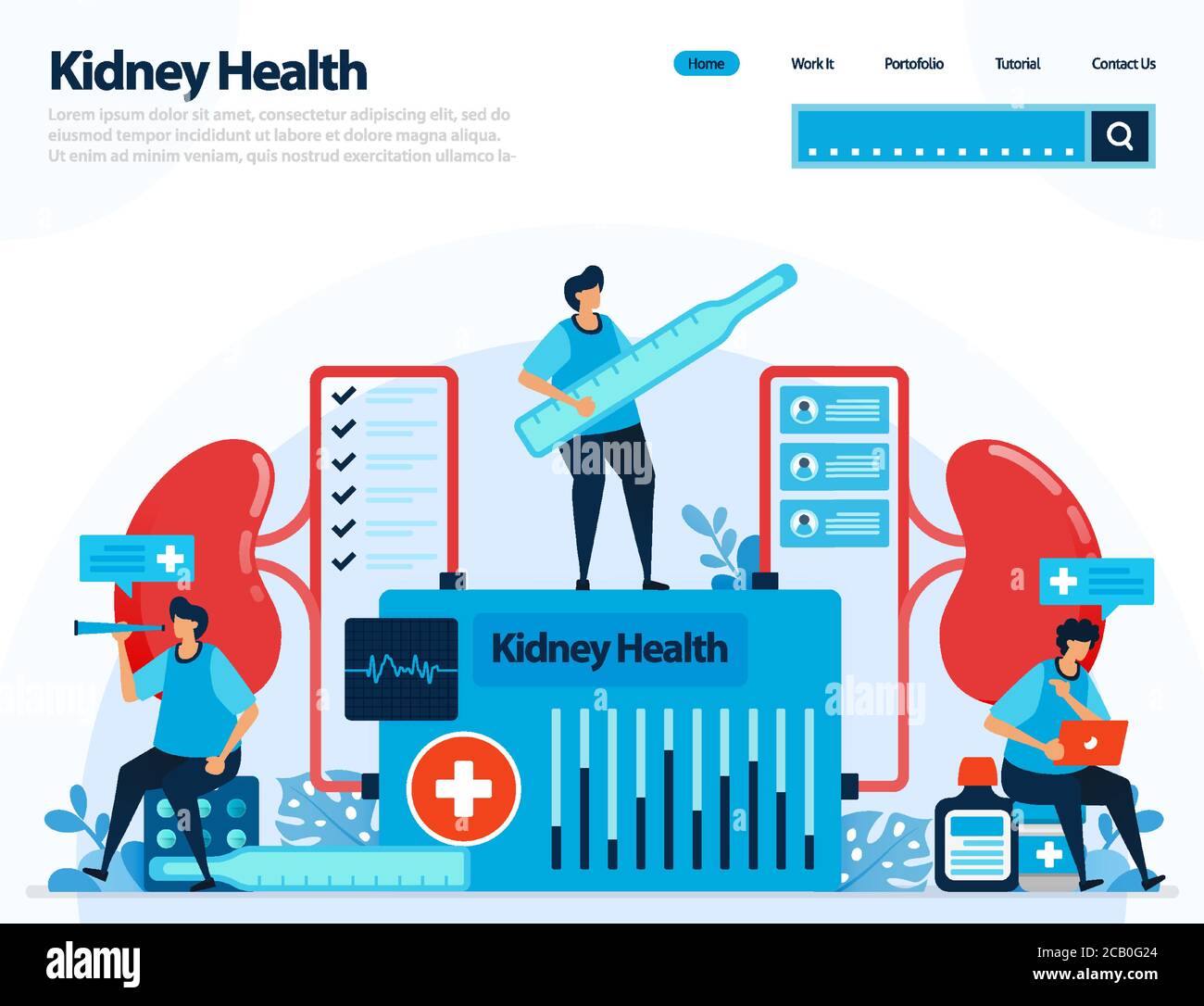 illustration for checking kidney health. diseases and disorders of ...